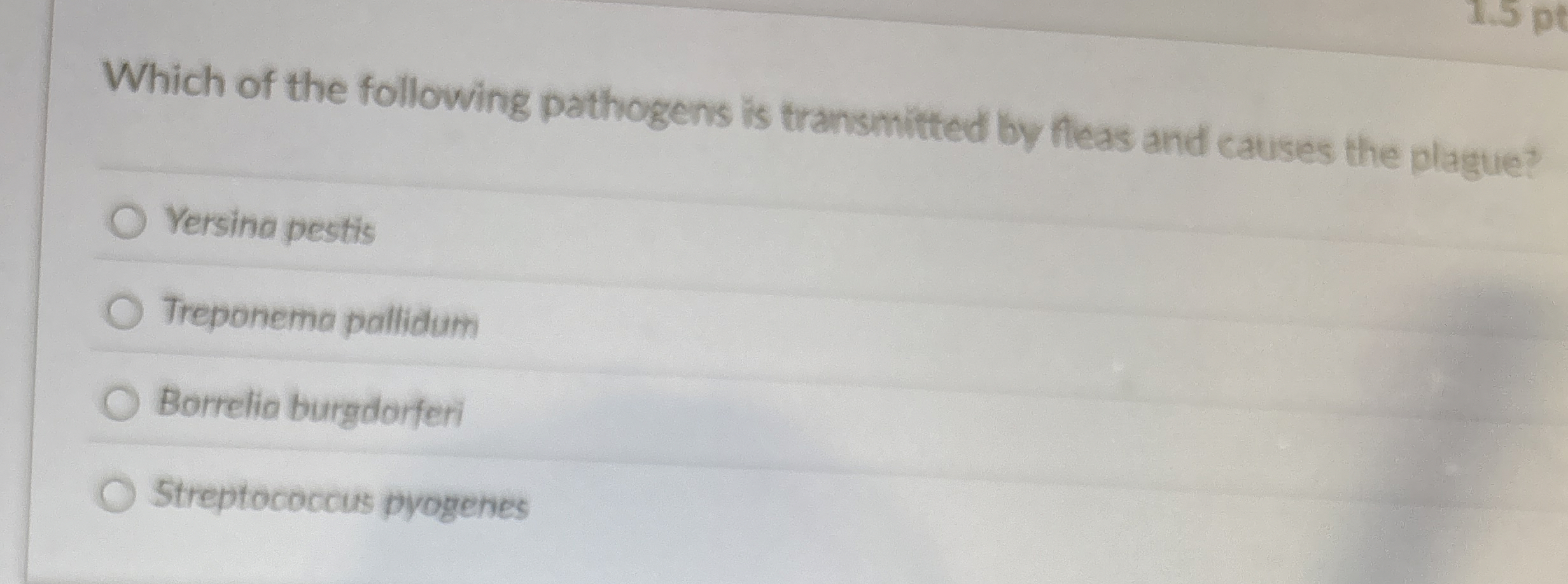 Solved Which of the following pathogens is transmitted by | Chegg.com
