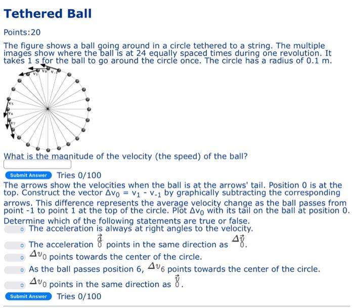 Solved The figure shows a ball going around in a circle | Chegg.com