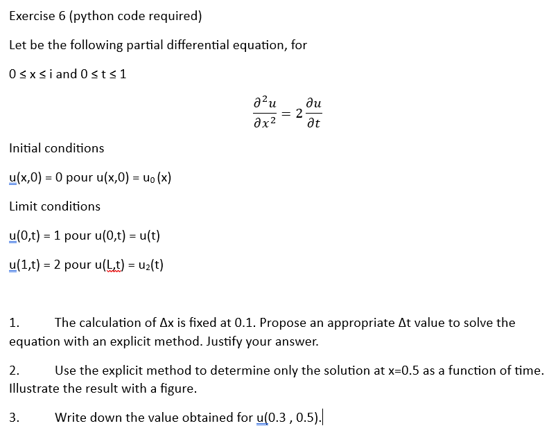 Solved Exercise 6 (python code required)Let be the following | Chegg.com Solved Exercise 6 (python code required)Let be the following | Chegg.com