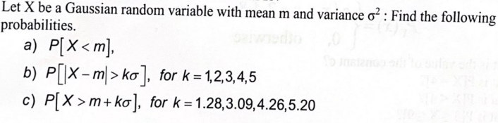Let x ﻿be a Gaussian random variable with mean m ﻿and | Chegg.com