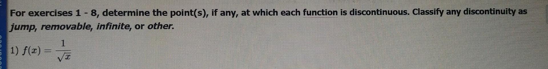 Solved For exercises 1 - 8 , determine the point(s), if any, | Chegg.com