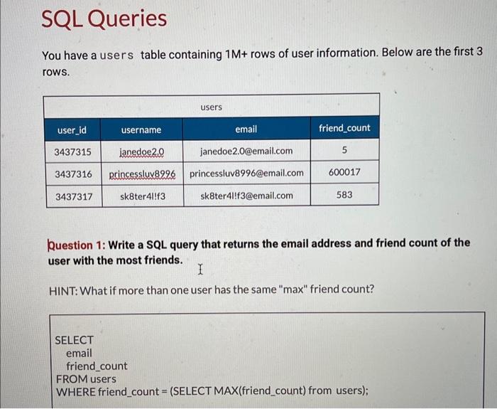 Solved hello am I missing a limit or i am good at this SQL | Chegg.com