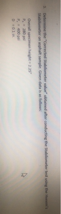 Solved 3. Determine the "Corrected Stabilometer value | Chegg.com