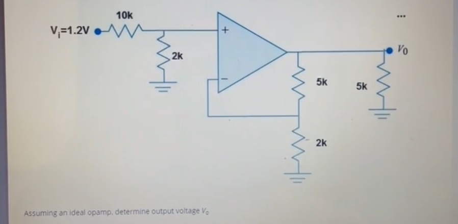 Solved Assuming an ideal opamp, determine output voltage V0 | Chegg.com