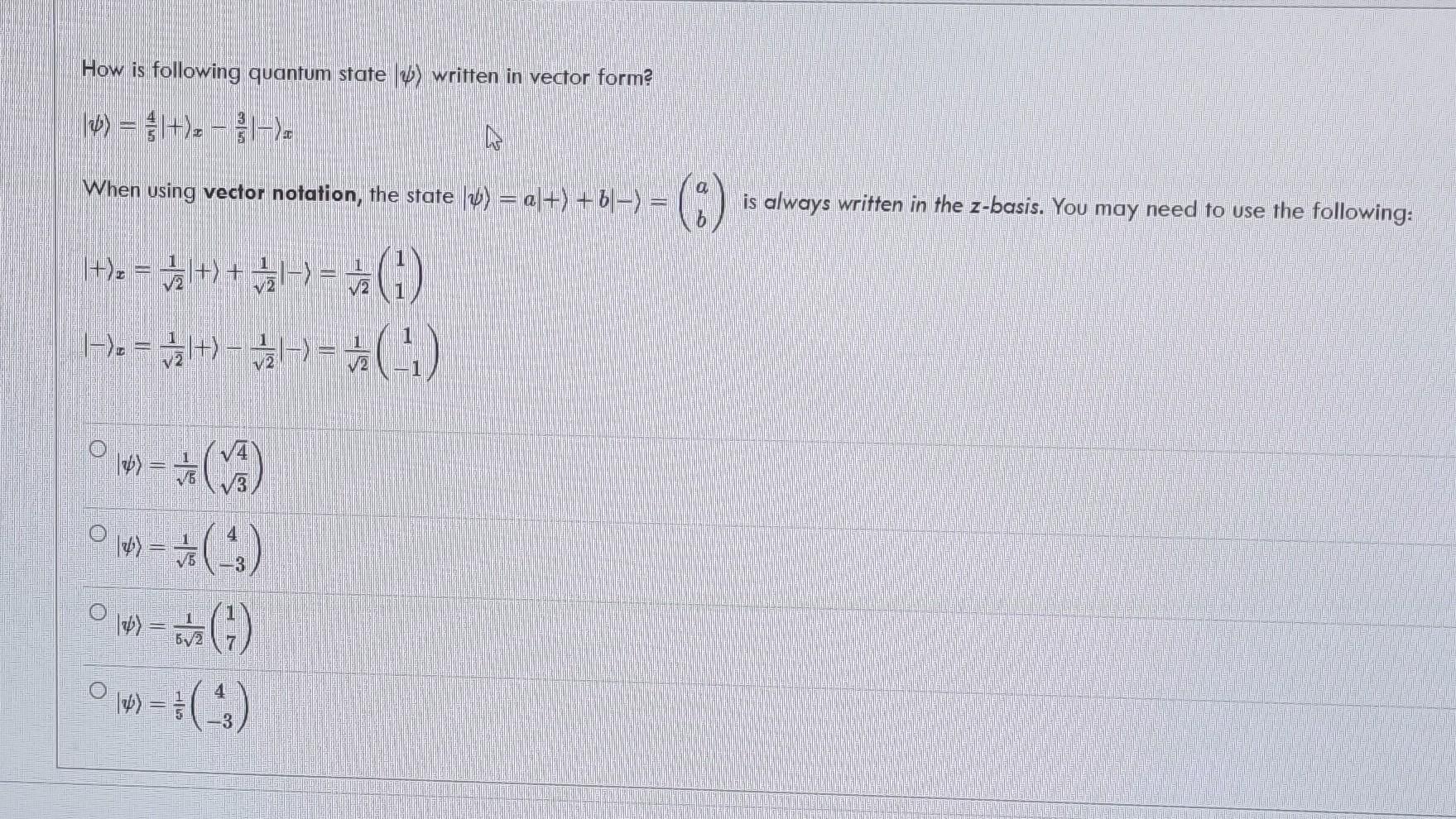 Solved How is following quantum state \\( |\\psi\\rangle \\) | Chegg.com