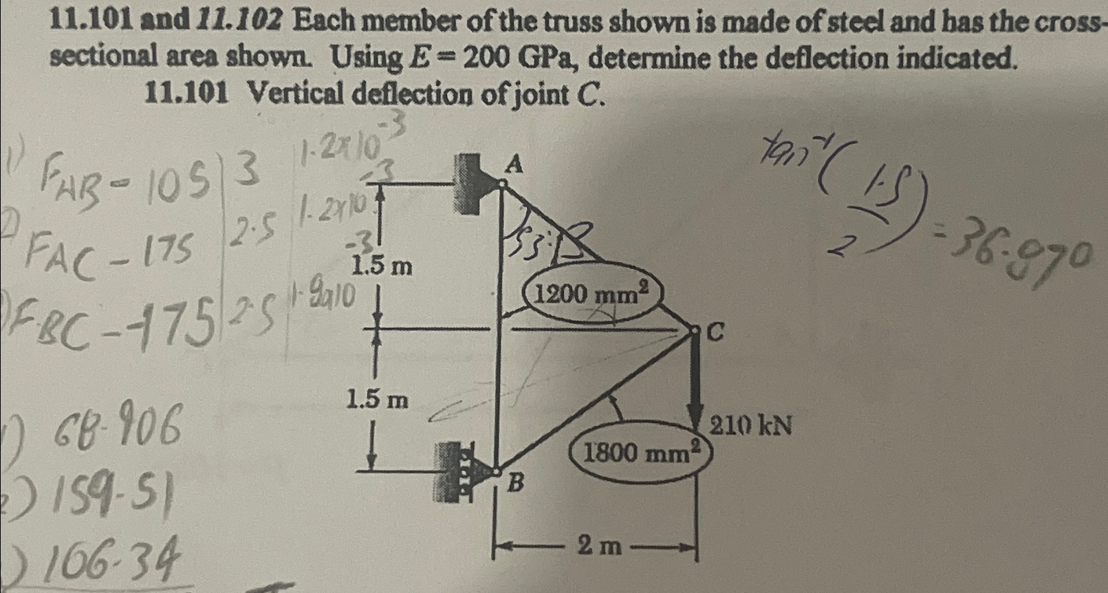 Solved 11.101 ﻿and 11.102 ﻿Each member of the truss shown is | Chegg.com