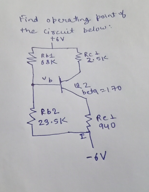 Solved Find operating point of the circuit below: | Chegg.com