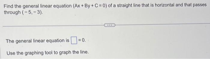 Solved Find the general linear equation (Ax+By+C=0) of a | Chegg.com
