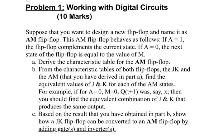 Solved Problem 1: Working with Digital Circuits (10 Marks) | Chegg.com