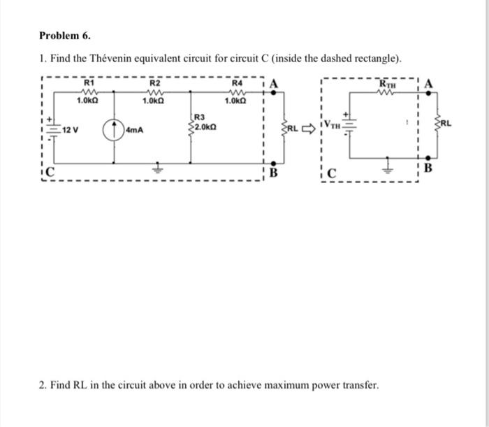 Solved 1. Find the Thévenin equivalent circuit for circuit C | Chegg.com