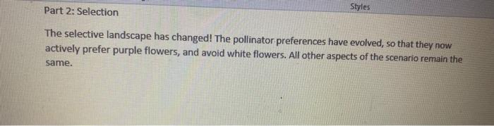 Solved Part 2: Selection Styles The selective landscape has | Chegg.com