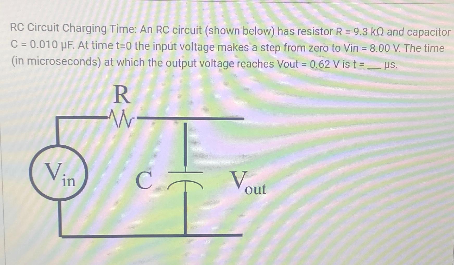 Solved RC Circuit Charging Time: An RC circuit (shown below) | Chegg.com