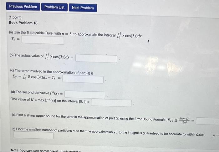 Solved (a) Approximate the following integral using | Chegg.com