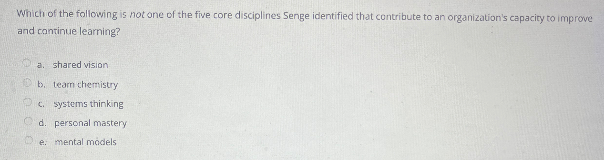 Solved Which of the following is not one of the five core | Chegg.com