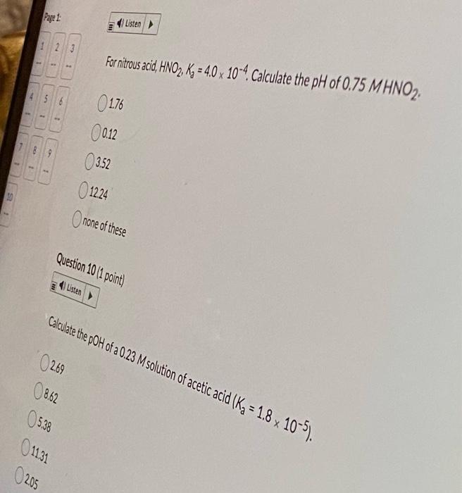 Solved Fornitrous acid, HNO2, K2=4.0×10−4. Calculate the pH | Chegg.com