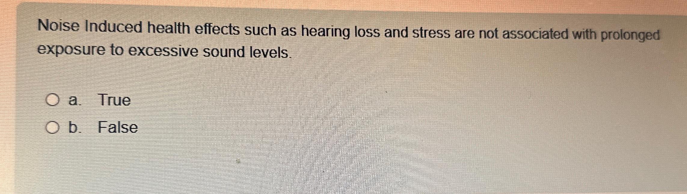 Solved Noise Induced health effects such as hearing loss and | Chegg.com