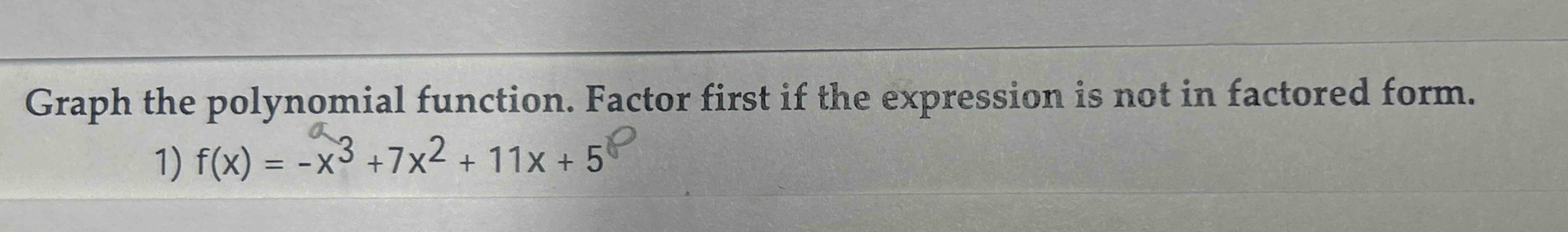 Solved Graph the polynomial function. Factor first if ﻿the | Chegg.com