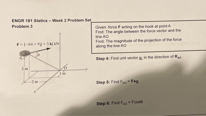 Solved ENGR 181 Statics - Week 2 Problem Set Problem 3 | Chegg.com