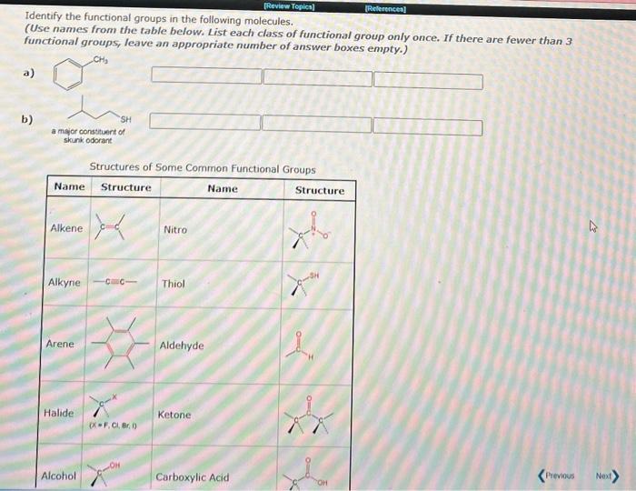 Solved Identify the functional groups in the following | Chegg.com