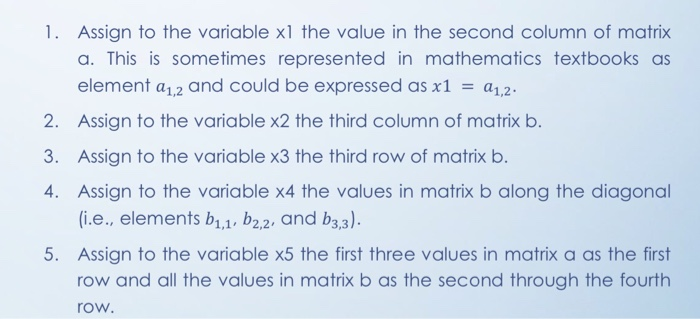 Solved Create Matlab Variables To Represent The Following 0374