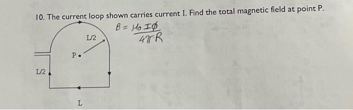 Solved 10. The current loop shown carries current I. Find | Chegg.com