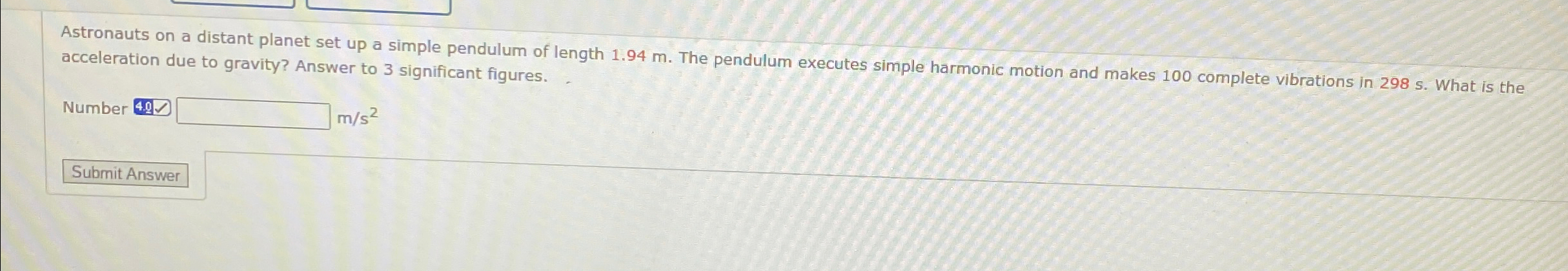 Solved Astronauts on a distant planet set up a simple | Chegg.com