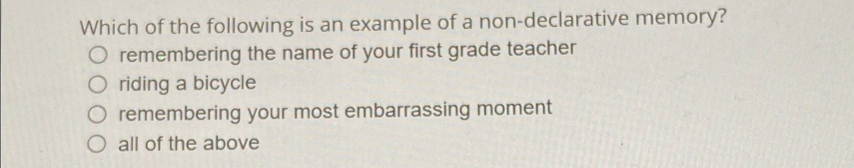 Solved Which of the following is an example of a | Chegg.com