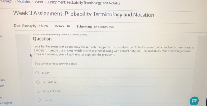 Solved 21 Modules > Week 3 Assignment: Probability | Chegg.com