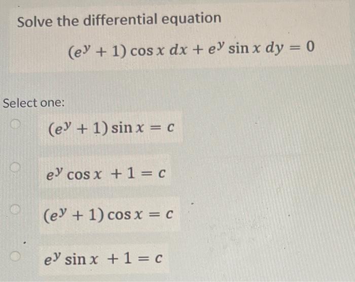 Solved Solve the differential equation | Chegg.com