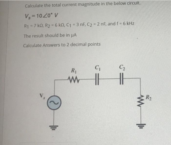 Solved Calculate the total current magnitude in the below | Chegg.com