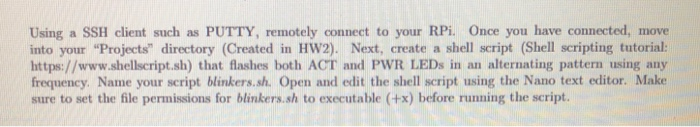 Solved Using a SSH client such as PUTTY, remotely connect to | Chegg.com