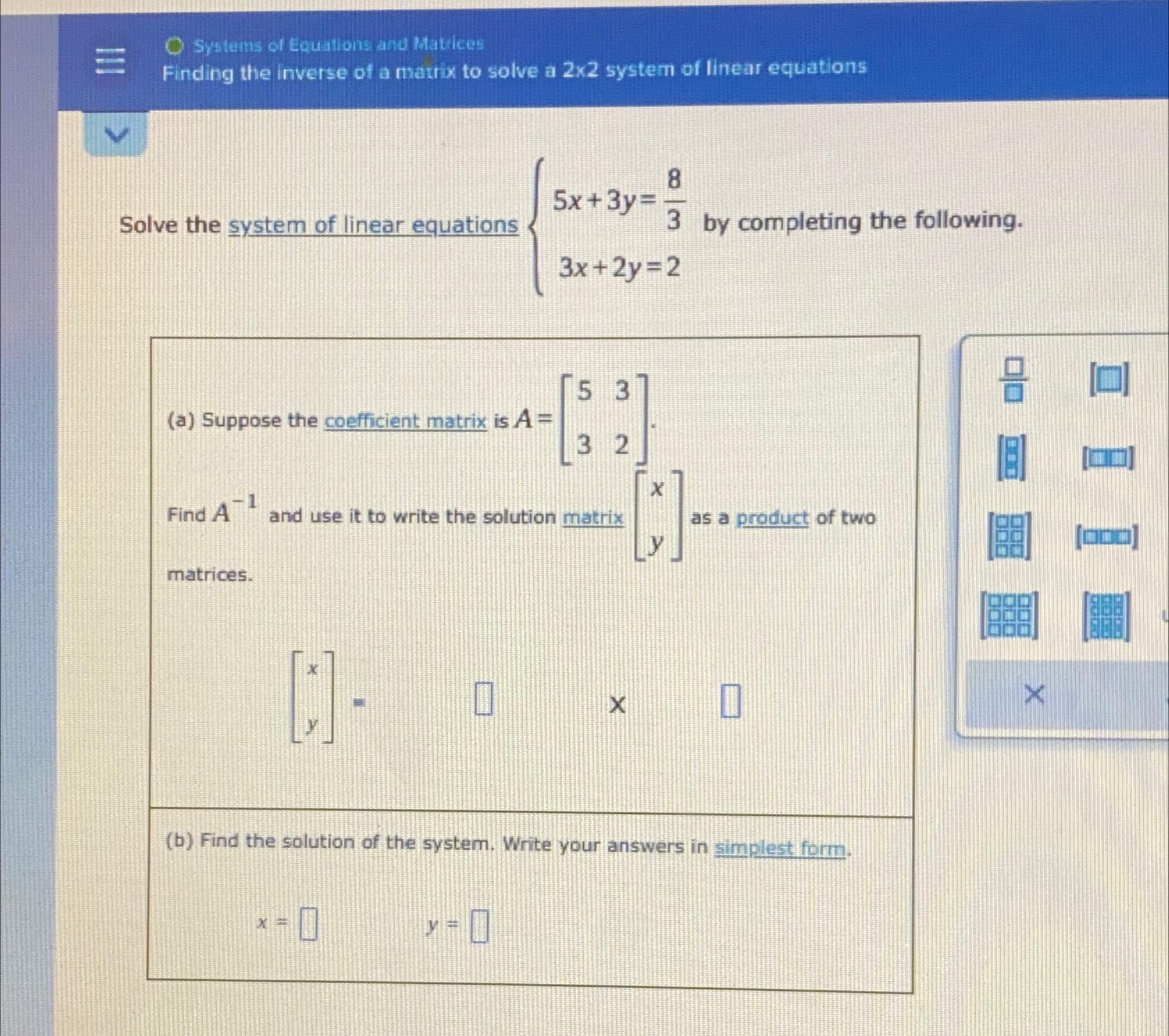 Solved O syatems of Ecuatons and RaticesFinding the inverse | Chegg.com