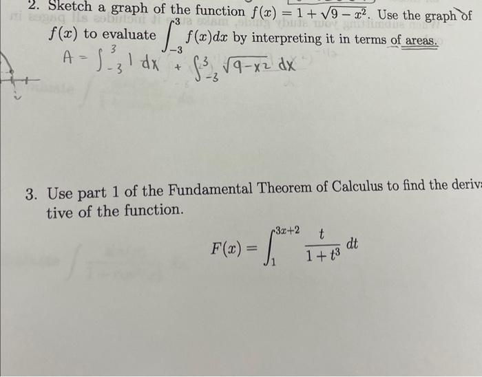 Solved 2. Sketch a graph of the function f(x) = 1 +√9 – x². | Chegg.com