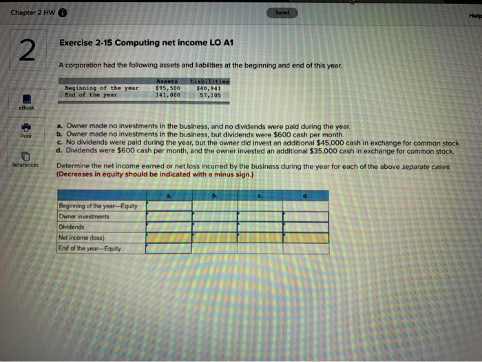 Solved Chapter 2 HW Exercise 2-15 Computing net income LO A1 | Chegg.com