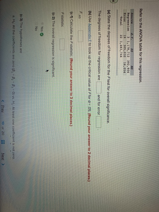 Solved Refer to the ANOVA table for this regression. Source | Chegg.com