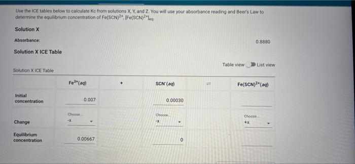 Solved Use the ICE tables below to calculate Kc from | Chegg.com