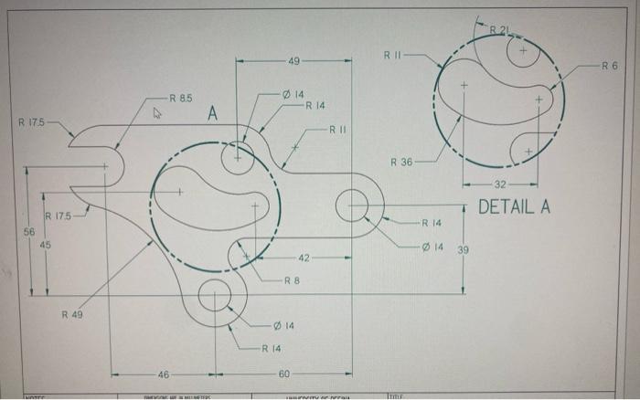 Solved Create the drawing, the thickness is 5mm and all | Chegg.com