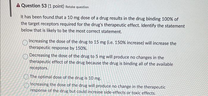 Solved It has been found that a 10mg dose of a drug results | Chegg.com
