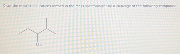 Solved Draw the most stable cations formed in the mass | Chegg.com