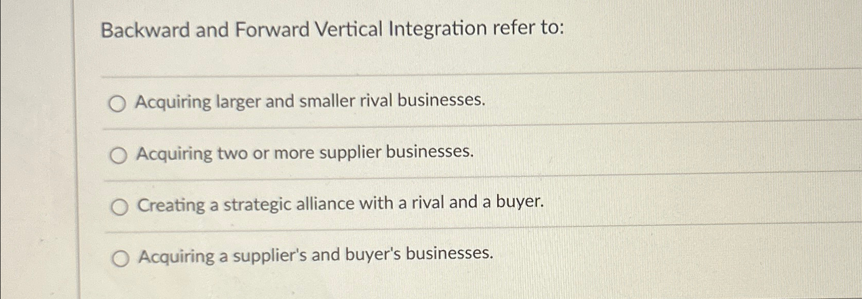 Solved Backward and Forward Vertical Integration refer | Chegg.com