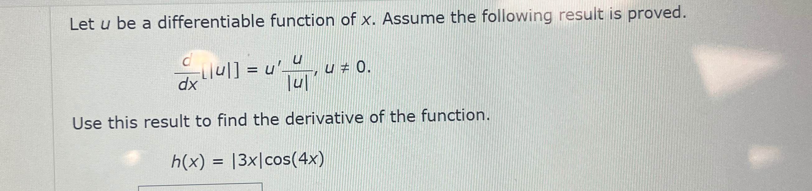 Solved Let u ﻿be a differentiable function of x. ﻿Assume the | Chegg.com