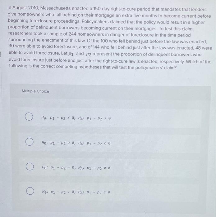 Solved In August 2010. Massachusetts enacted a 150-day | Chegg.com