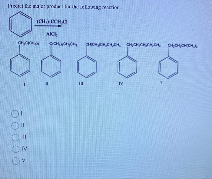 Solved Predict The Major Product For The Following Reaction