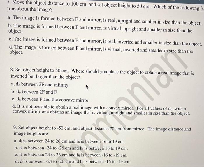 Solved true about the image? a. The image is formed between | Chegg.com