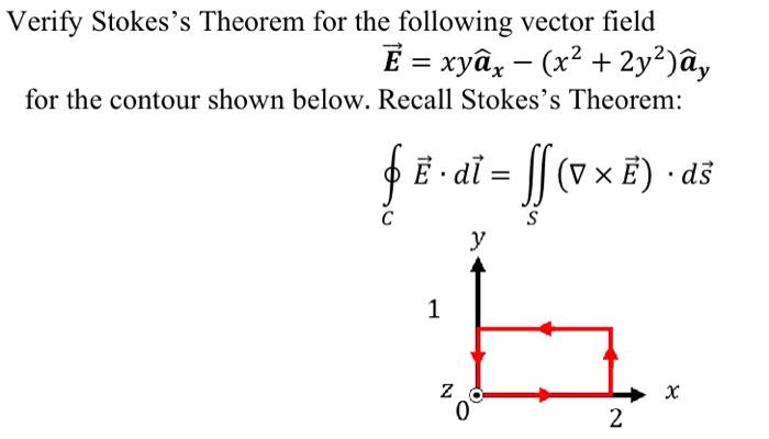Solved Verify Stokes's Theorem for the following vector | Chegg.com