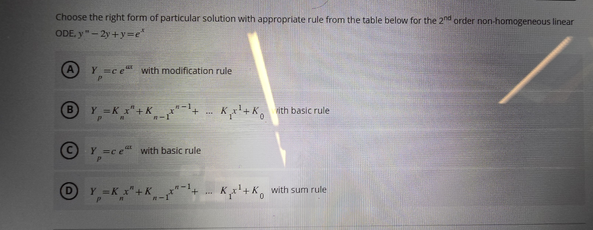 Solved Choose the right form of particular solution with | Chegg.com
