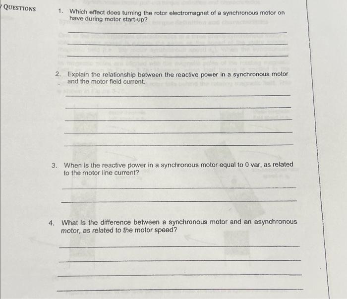 Solved QUESTIONS 1. Which effect does turning the rotor | Chegg.com