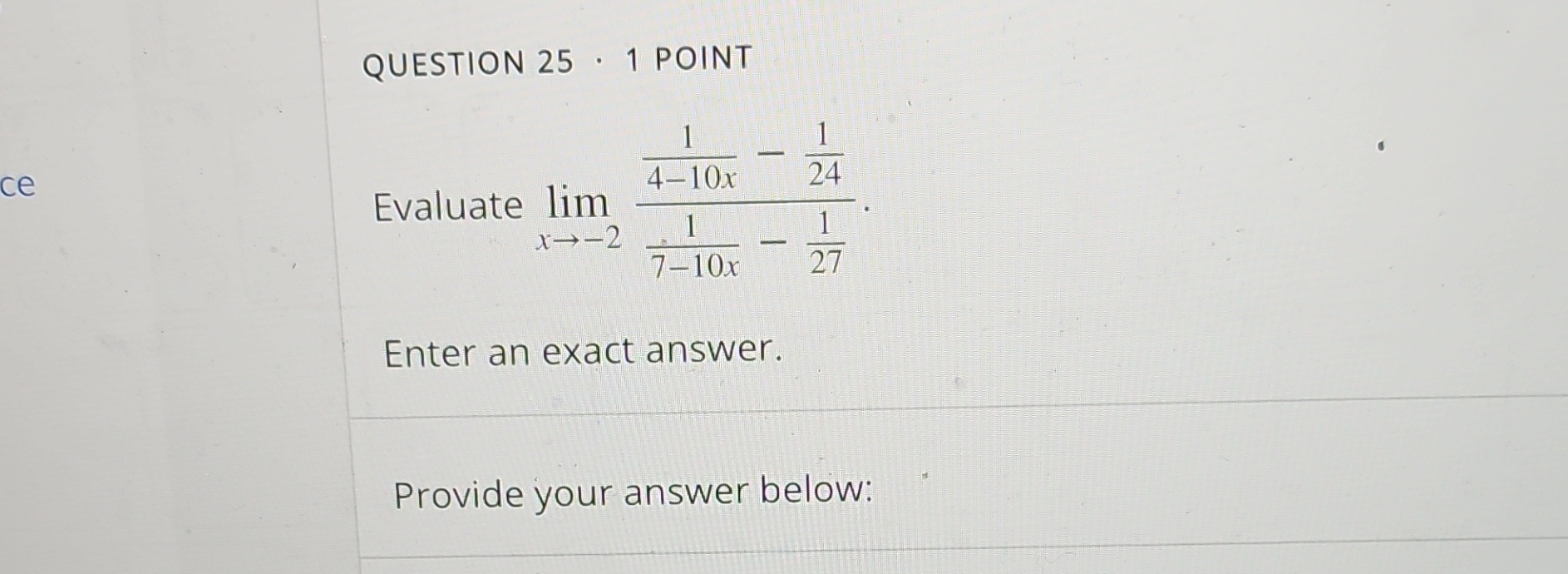 Solved QUESTION 25 - 1 ﻿POINTEvaluate | Chegg.com