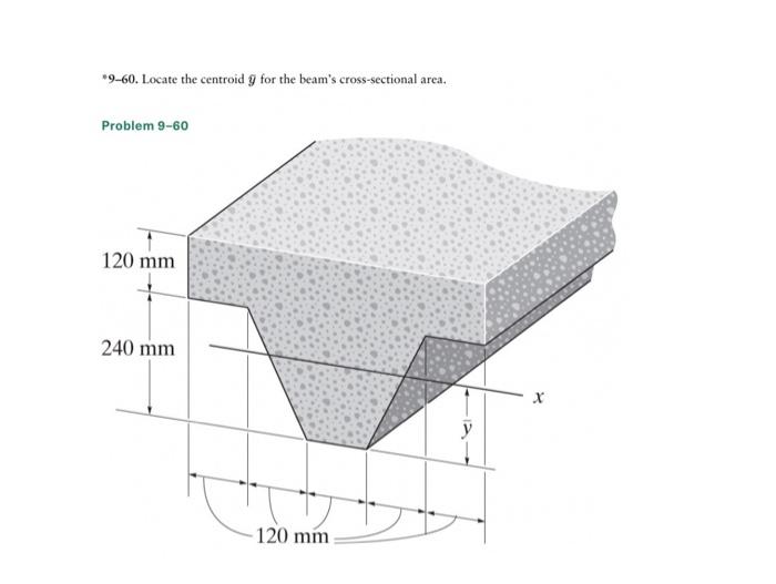 Solved 9-60. Locate the centroid y for the beam's | Chegg.com