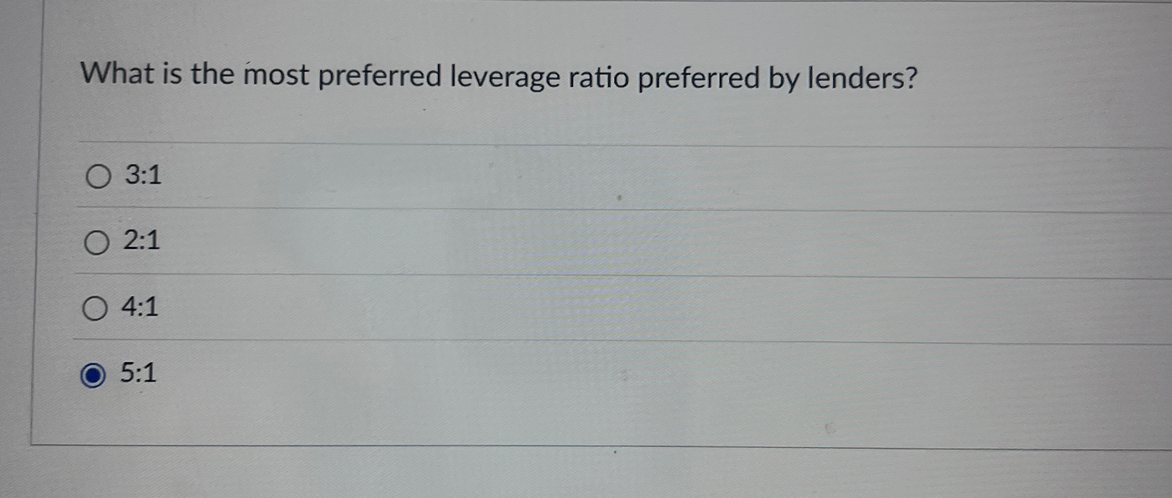 Solved What is the most preferred leverage ratio preferred | Chegg.com